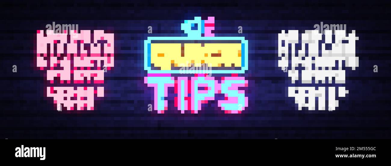 Quick Tips neon signs vector. Quick Tips Design template neon sign ...
