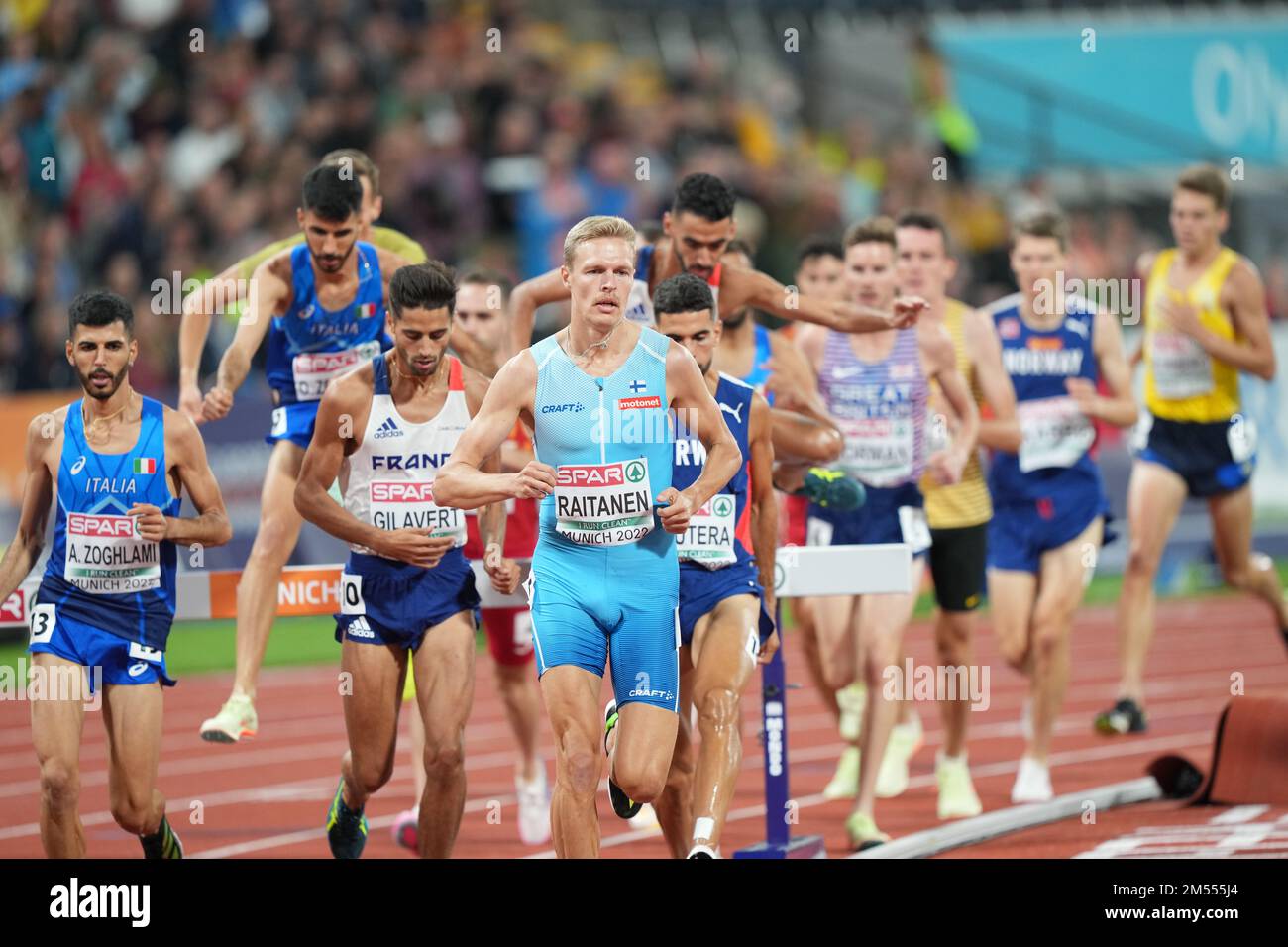 Topi Raitanen leading the race and participating in the 3000 meter ...