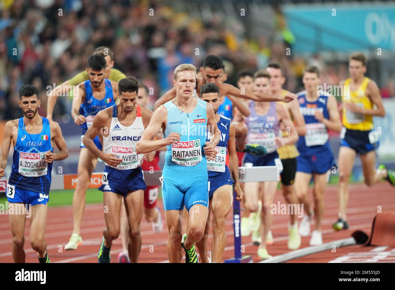 Topi Raitanen leading the race and participating in the 3000 meter ...
