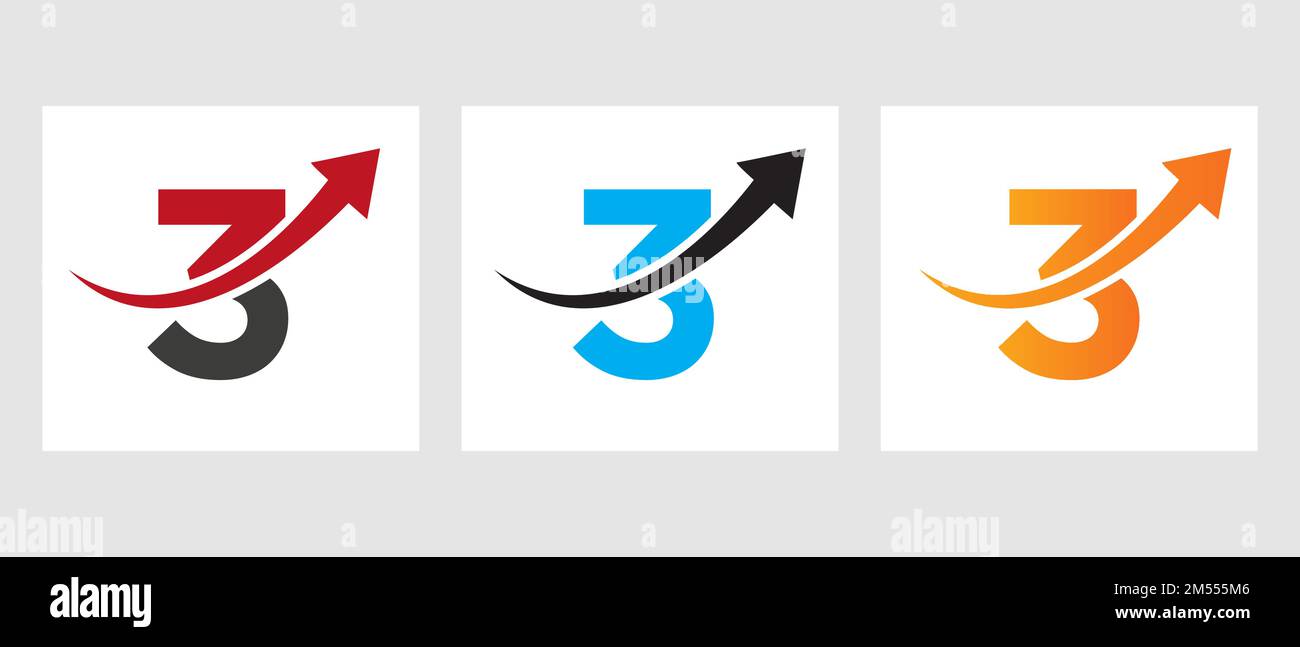 Letter 3 Financial Logo. Marketing And Finance Business Logotype With ...