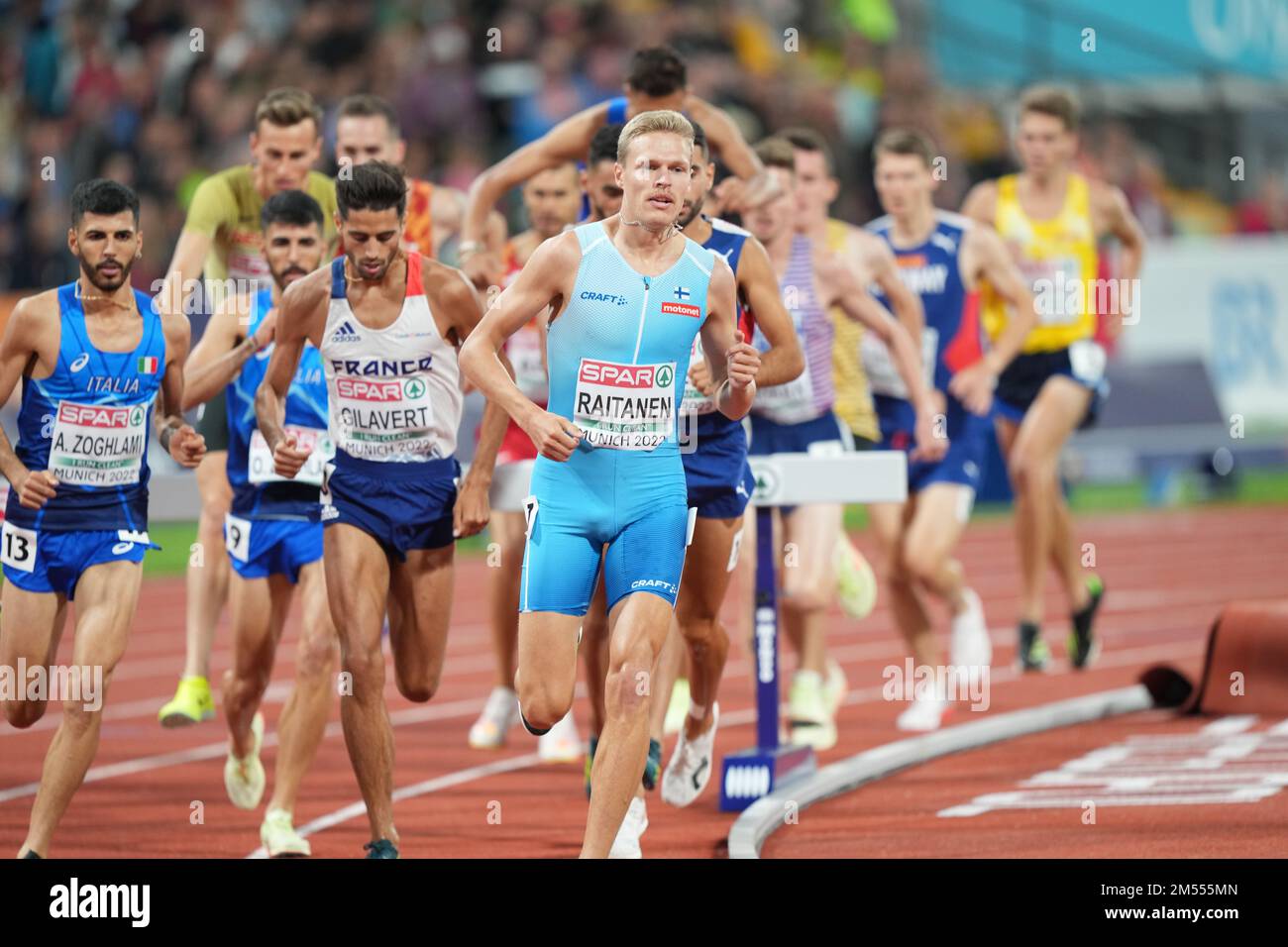 Topi Raitanen leading the race and participating in the 3000 meter ...