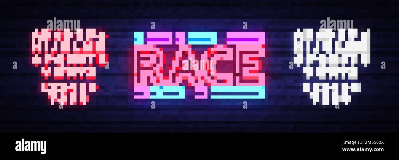 Race neon sign vector. Racing design template neon sign, light banner ...