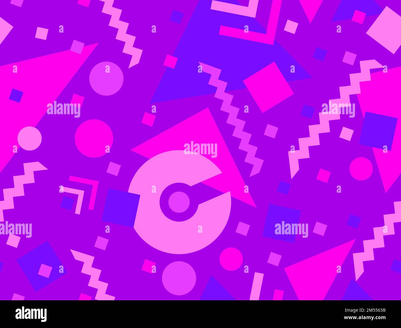 Seamless pattern with geometric shapes in 80s memphis style. Colorful ...