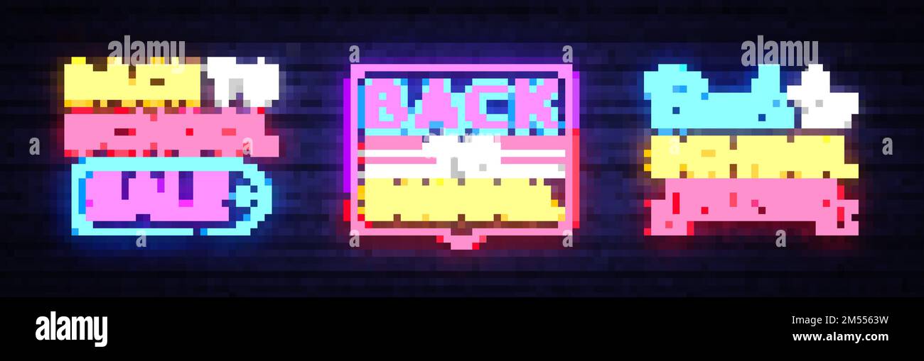 Back to school neon sign collection vector. Back to school Greeting ...