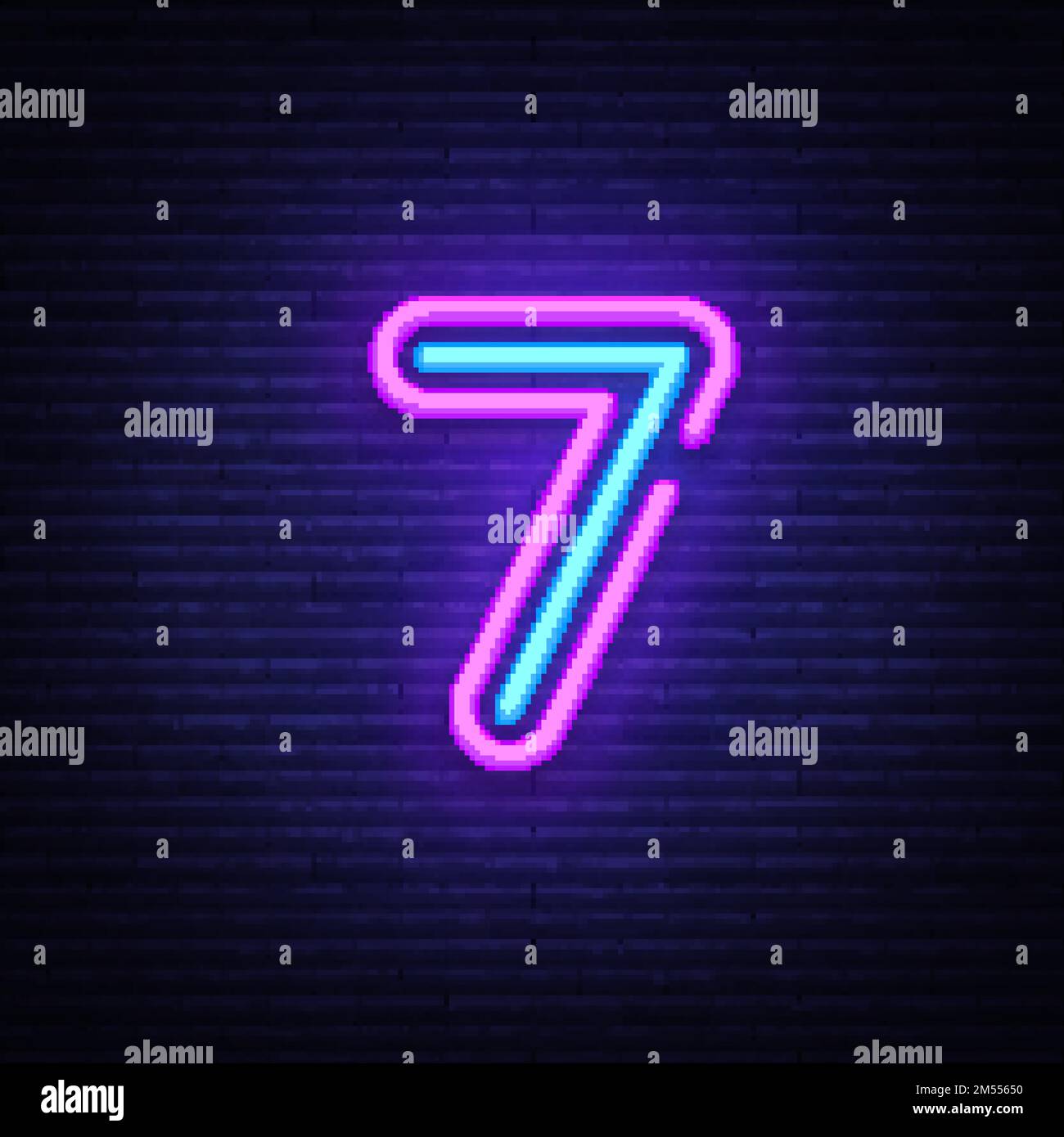 Number seven symbol neon sign vector. Seventh, Number seven template ... Number seven symbol neon sign vector. Seventh, Number seven template ...