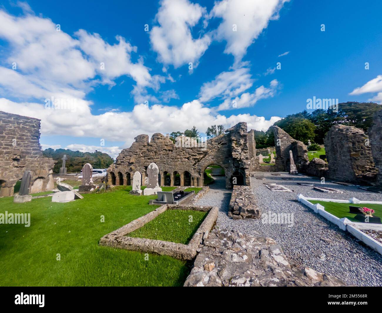 The historic Abbey Graveyard in Donegal town, which was build by Hugh O ...
