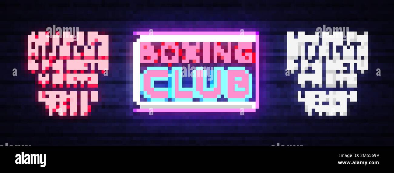 Boxing Club neon sign vector. Boxing text Design template neon sign ...