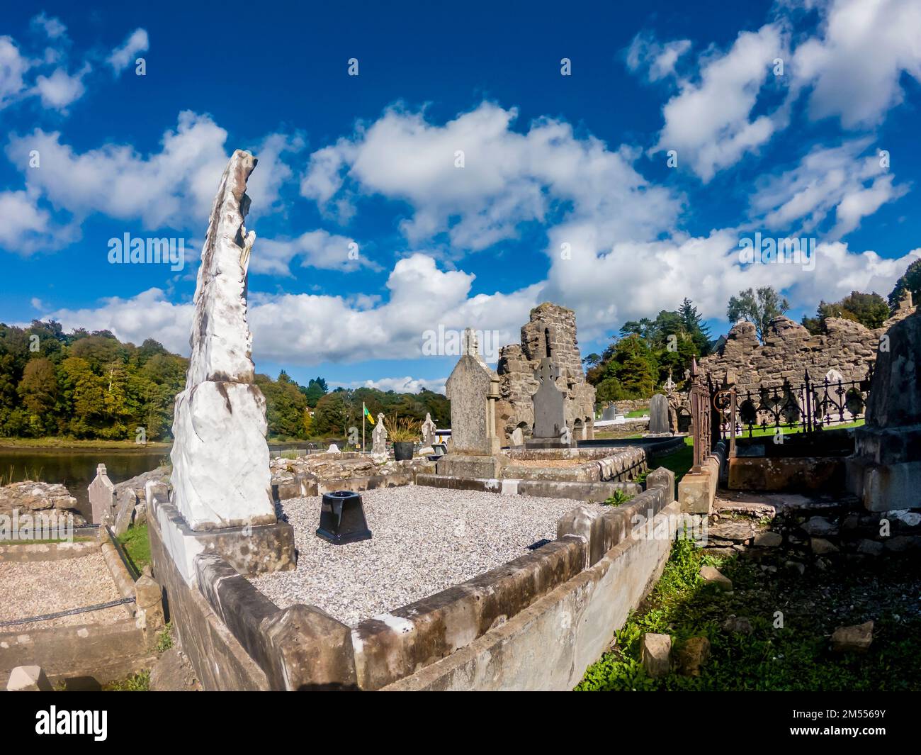 The historic Abbey Graveyard in Donegal town, which was build by Hugh O ...