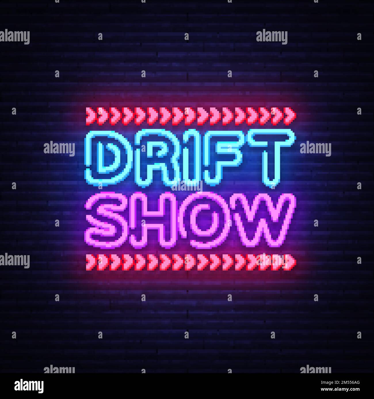 Drift Show sign vector design template. Drift Show Racing neon text ...