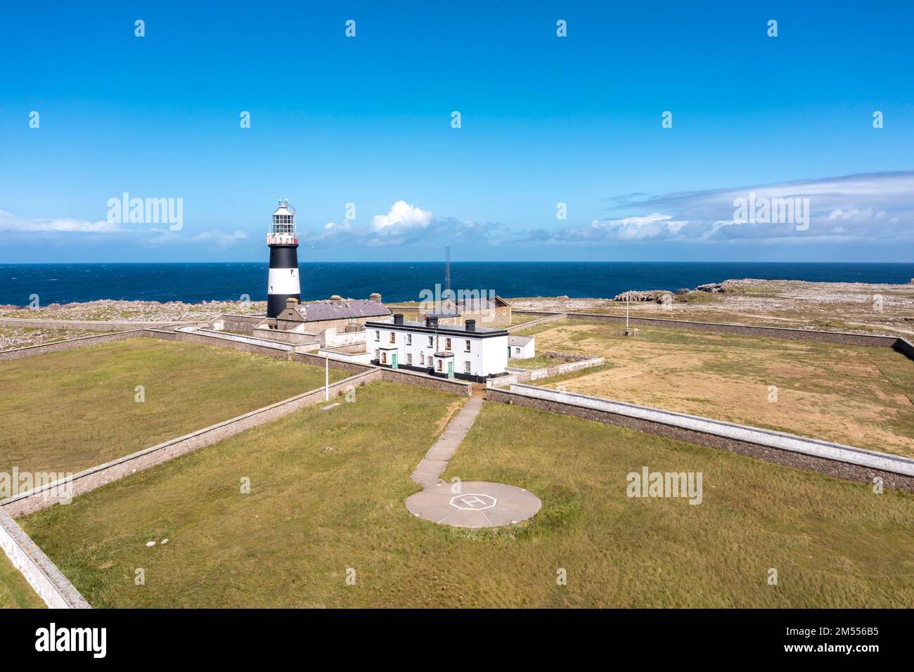 Aerial view of the Lighthouse on Tory Island, County Donegal, Republic ...