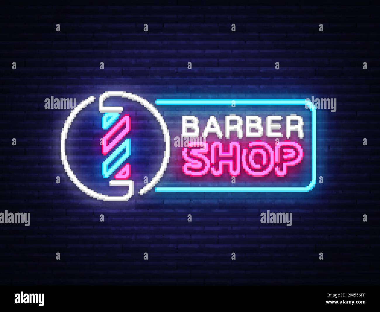 Barber Shop neon sign vector. Barber Shop Design template neon sign ...