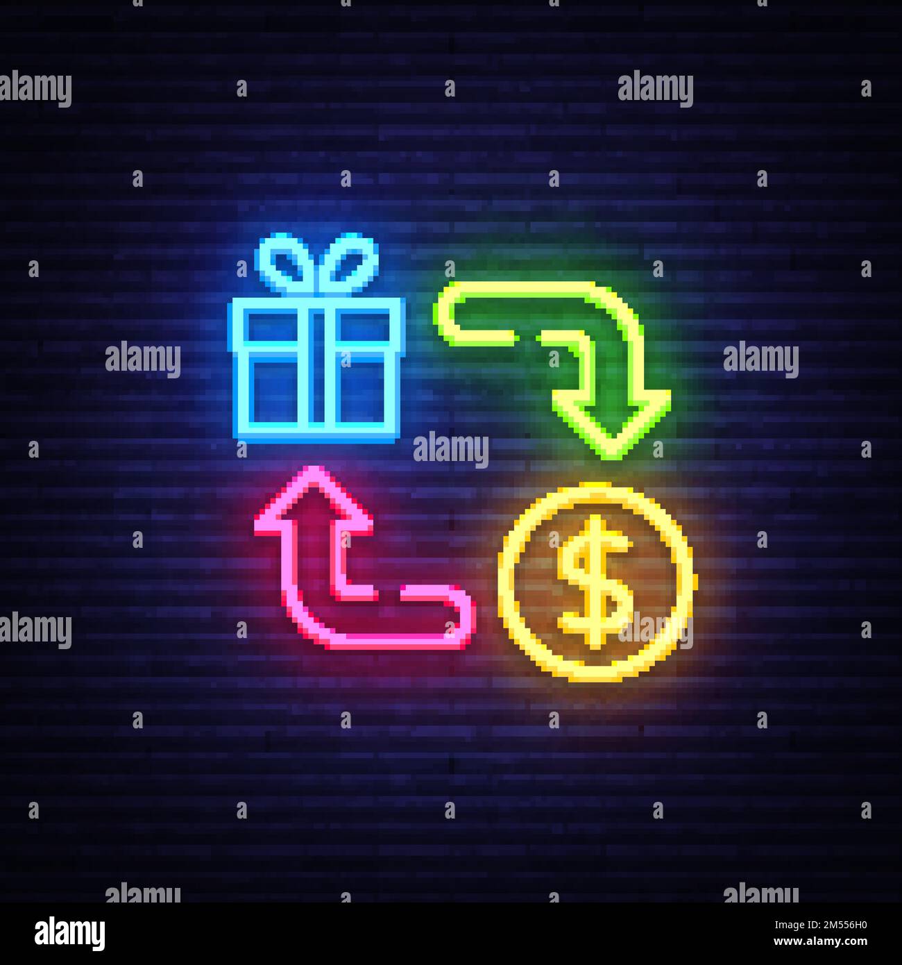 Cash Back Neon Icon Vector. Cash Back neon sign, design template ...