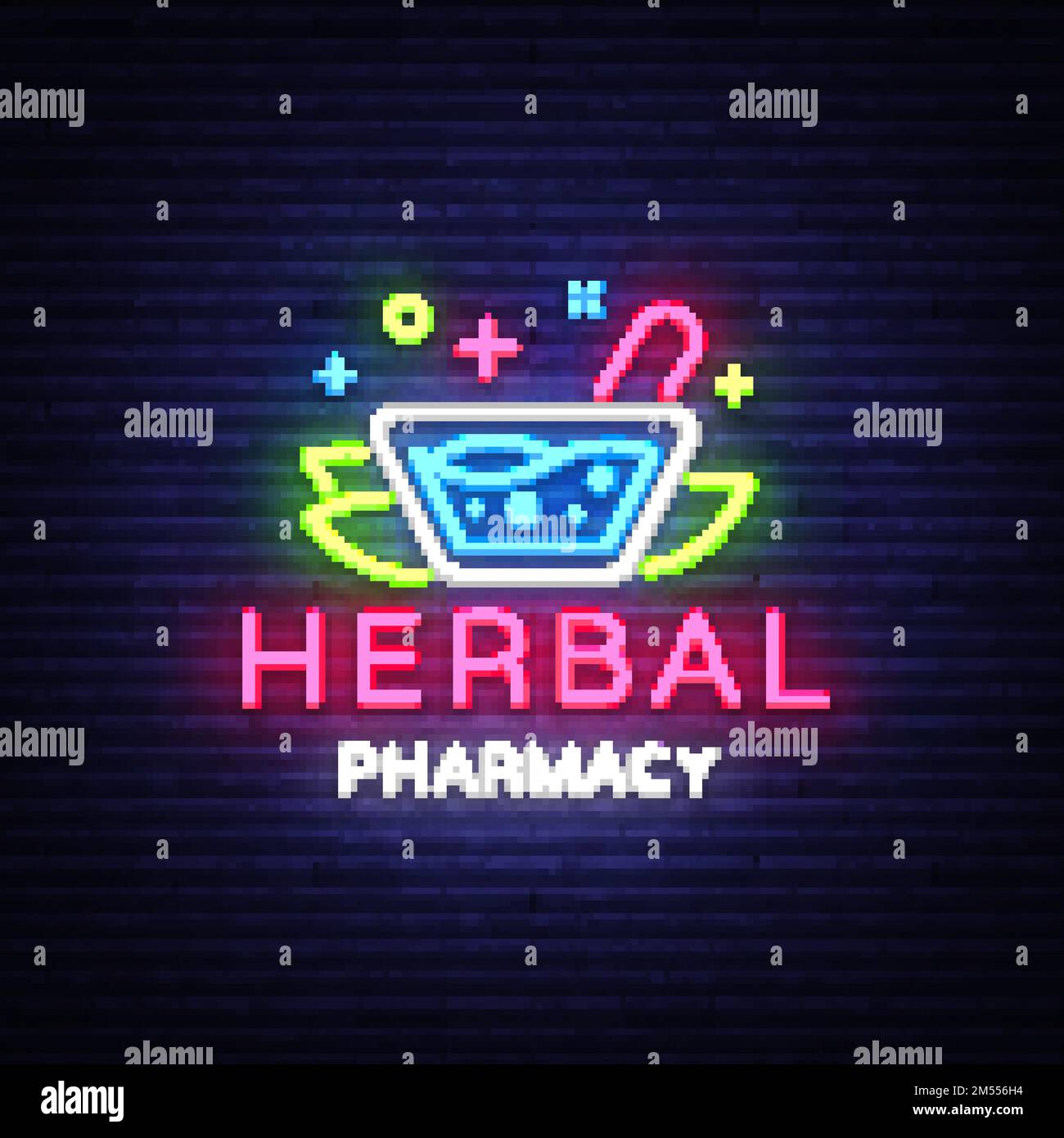 Herbal Pharmacy neon sign vector. Pharmacy Design template neon sign ...