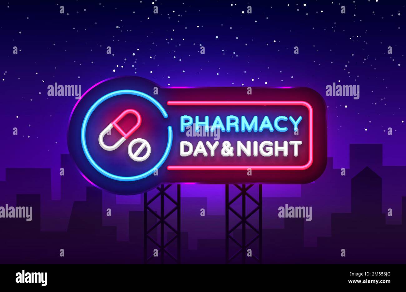 Pharmacy neon signboard vector. Medical neon glowing symbol, Light ...