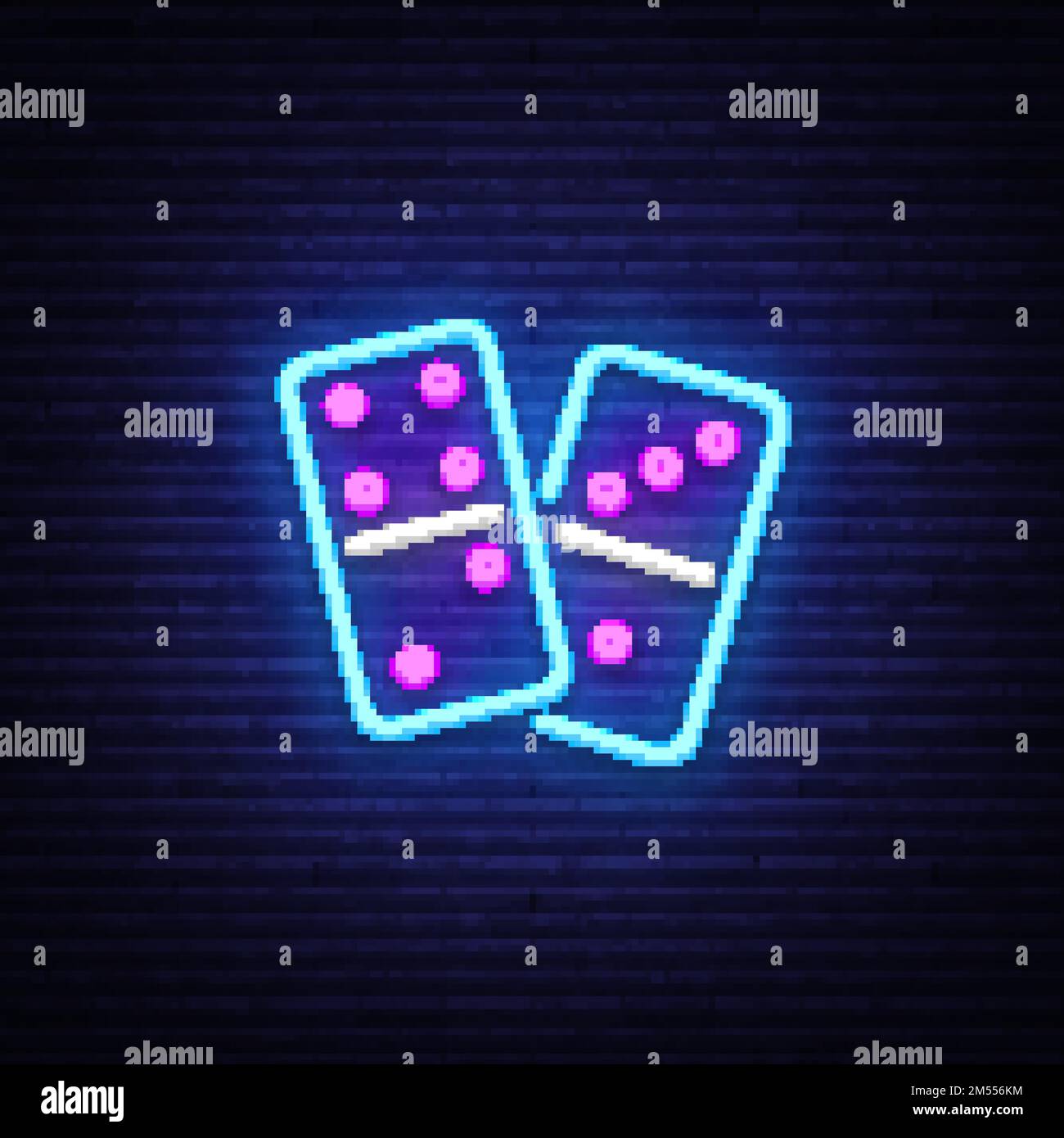Domino Neon Logo Vector. Domino neon sign, design template, modern ...