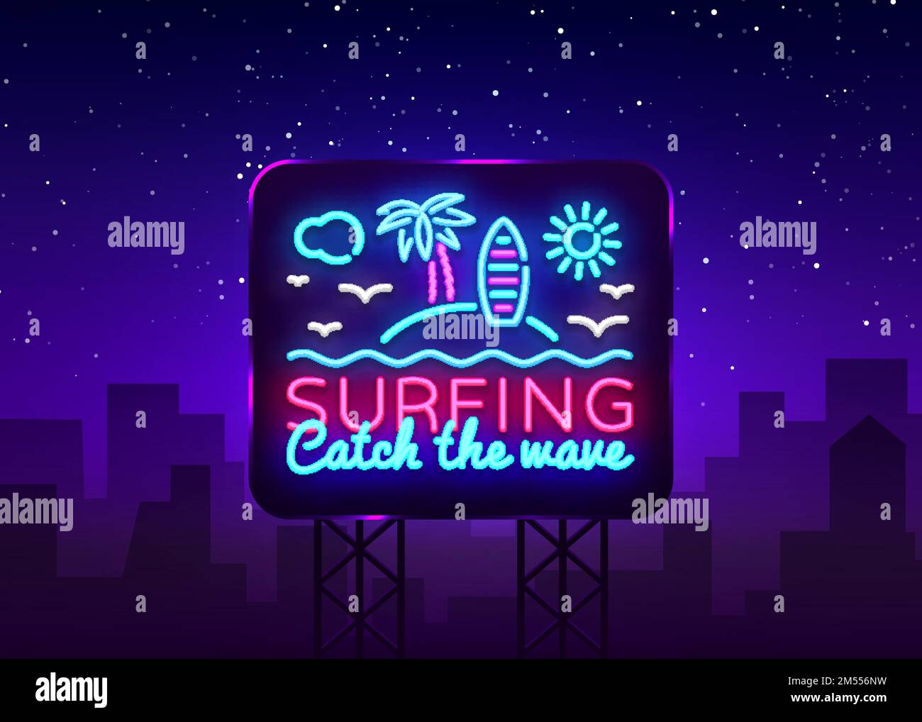 Catch the wave Stock Vector Images - Alamy