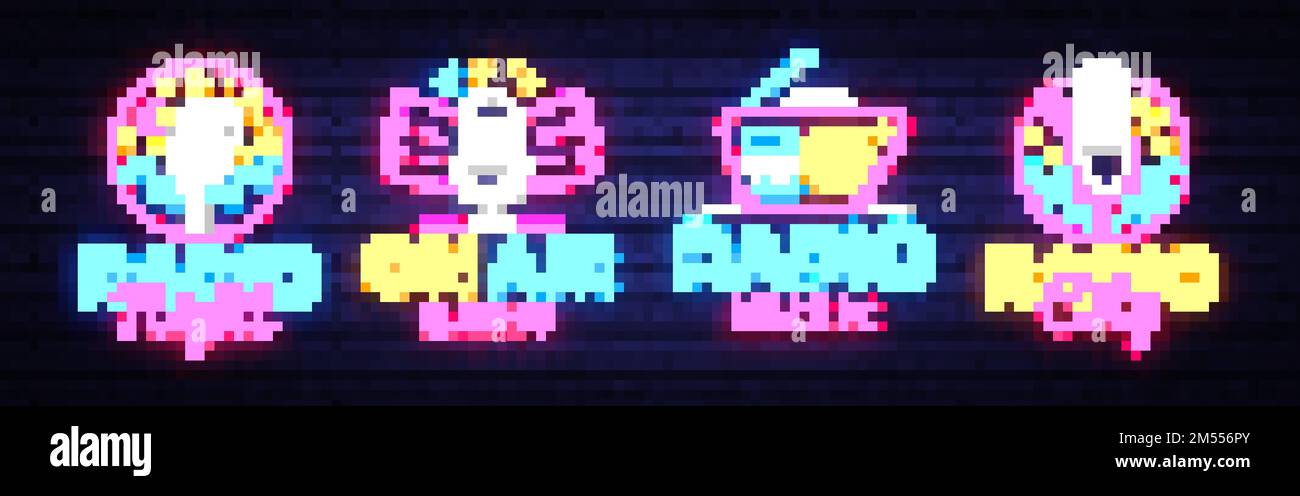 Radio Neon Sign collection Vector. Radio Night neon logos, design ...