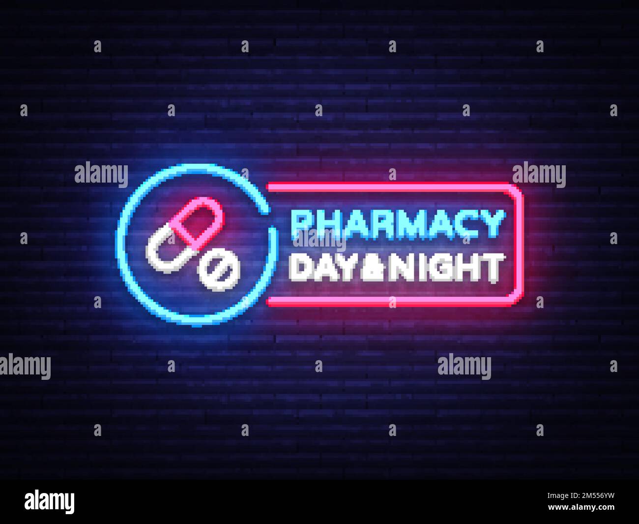 Pharmacy neon signboard vector. Medical neon glowing symbol, Light ...