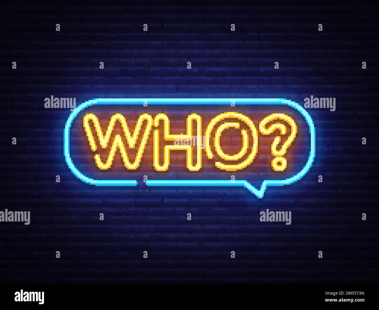Who Neon Text Vector. Who neon sign, design template, modern trend ...
