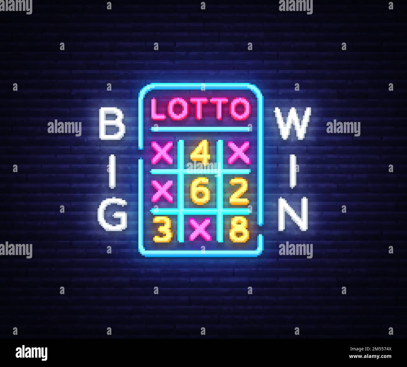 Lottery Neon Logo Vector. Lotto neon sign, design template, modern ...