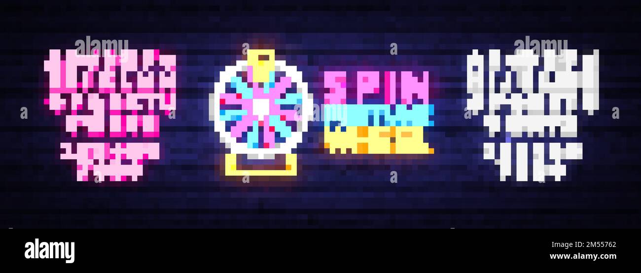 Fortune Wheel Neon Logo Vector. Fortune Wheel neon sign, design ...