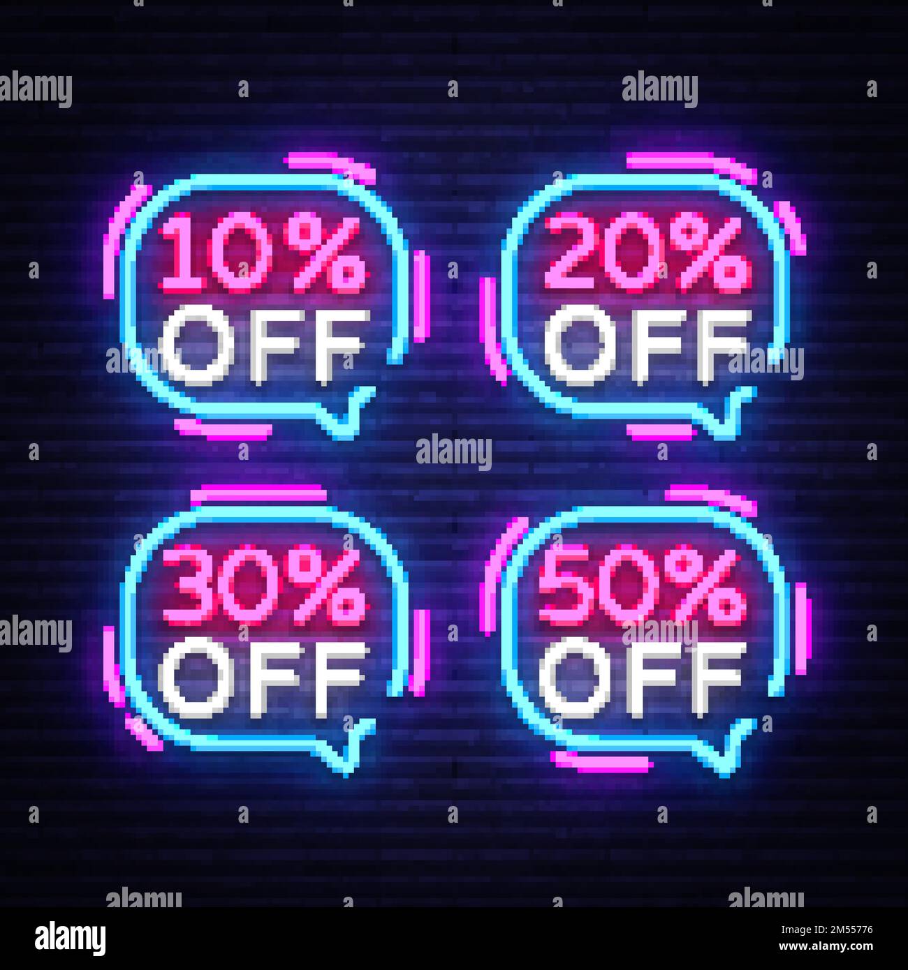 Sale tags Neon Text Vector. Sale tags neon sign, design template ...