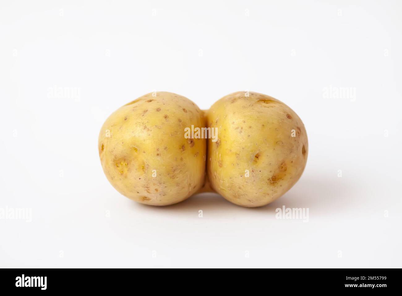 Raw funny potato in a shape of ass on white background Stock Photo - Alamy
