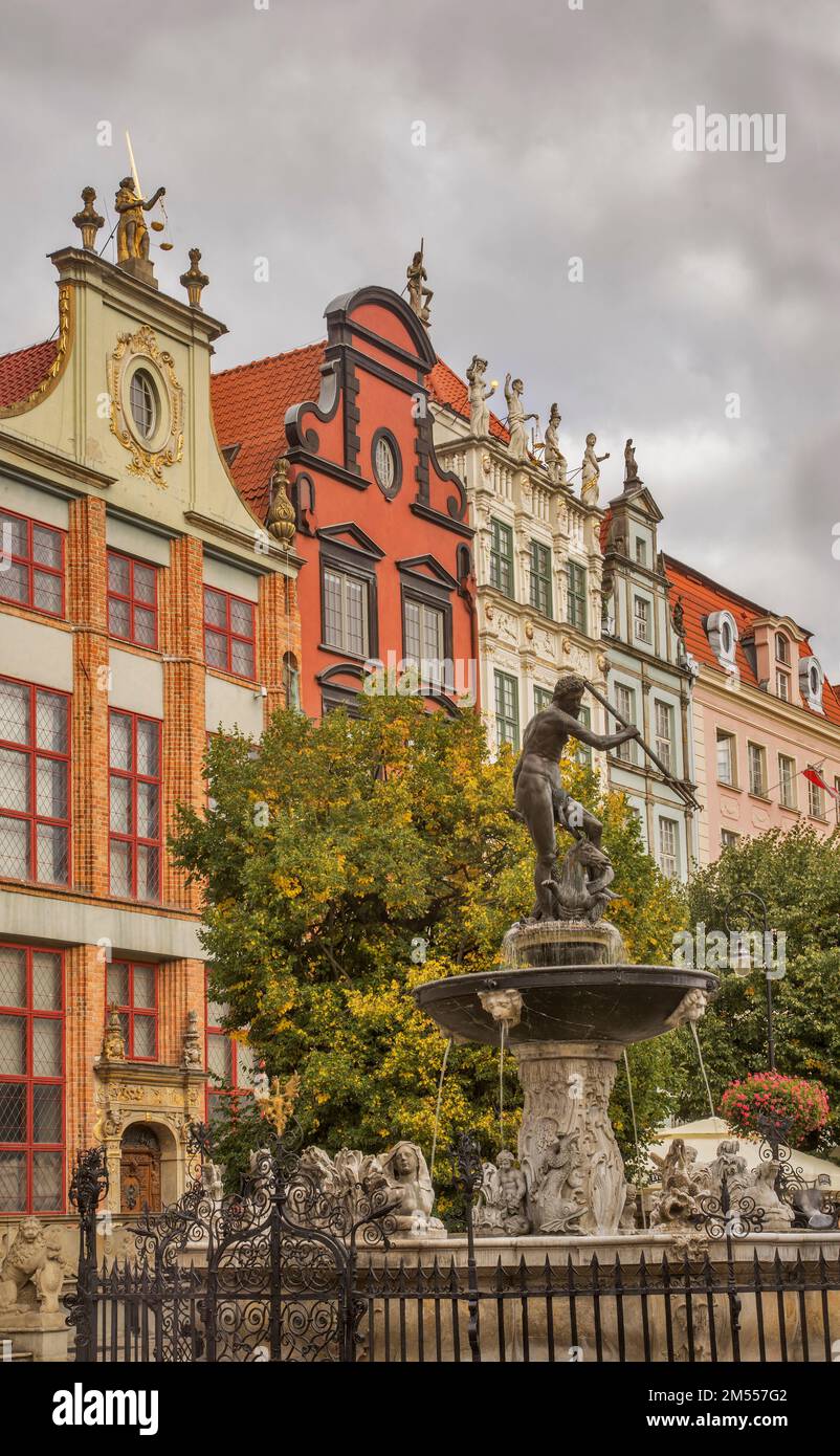 Fountain of Neptune in front of Artus court at Dlugi Targ (Long Market ...