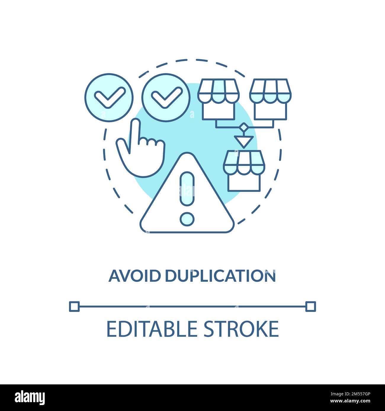 Avoid Duplication Turquoise Concept Icon Stock Vector Image And Art Alamy
