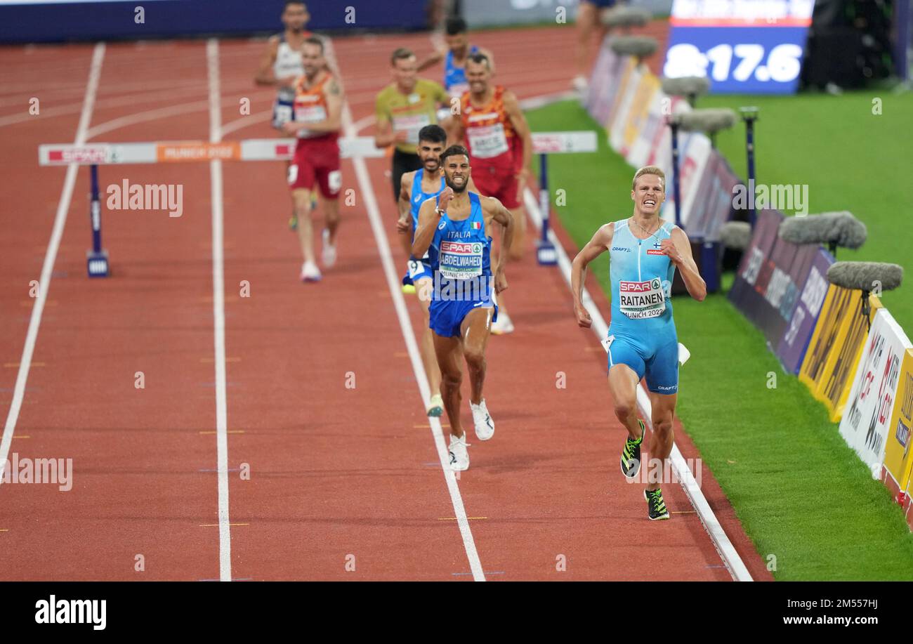 Topi Raitanen winning the 3000m steeplechase at the 2022 European ...