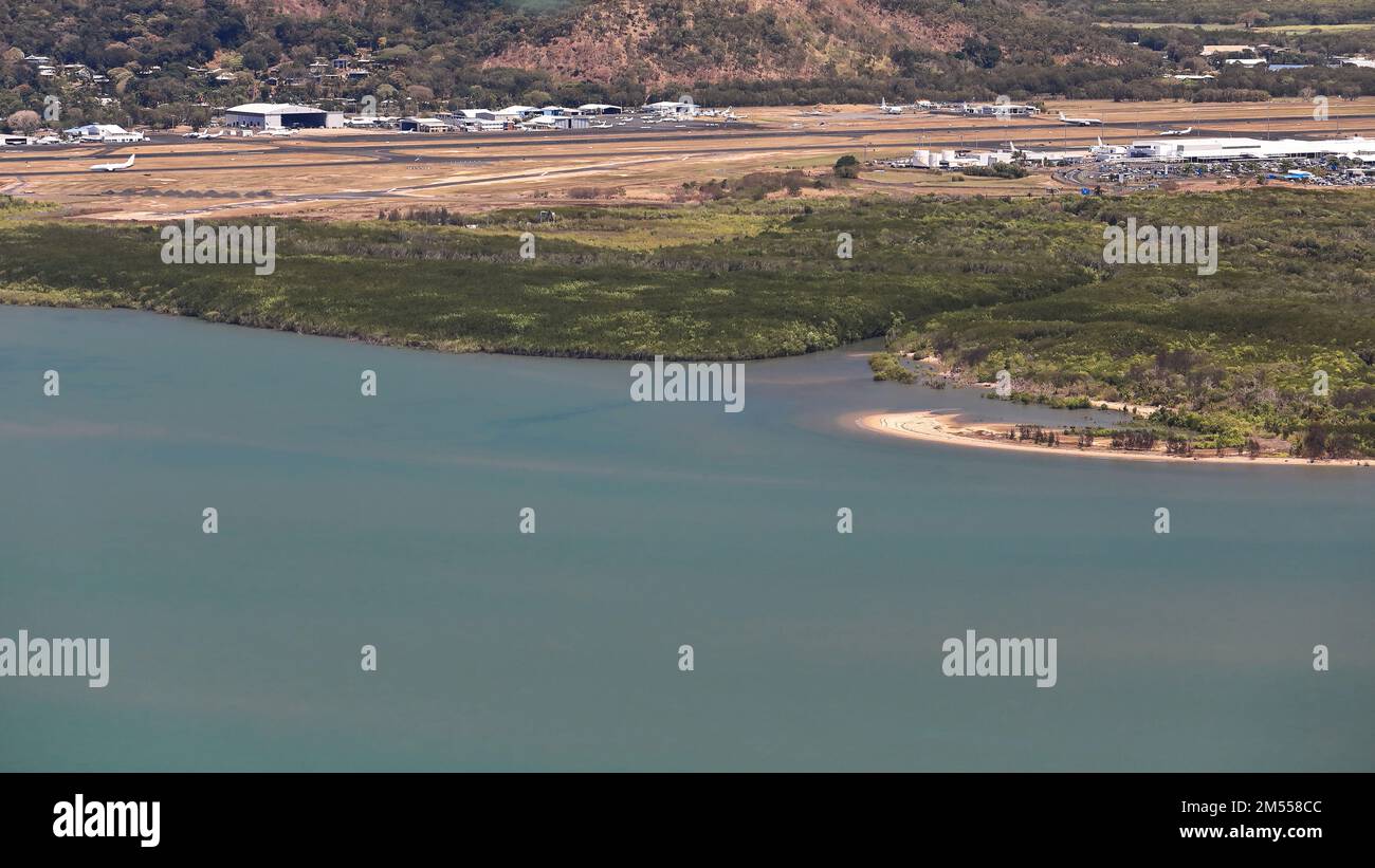 346 Airview of Cairns Airport in the Aeroglen urban suburb. Cairns-Australia Stock Photo - Alamy