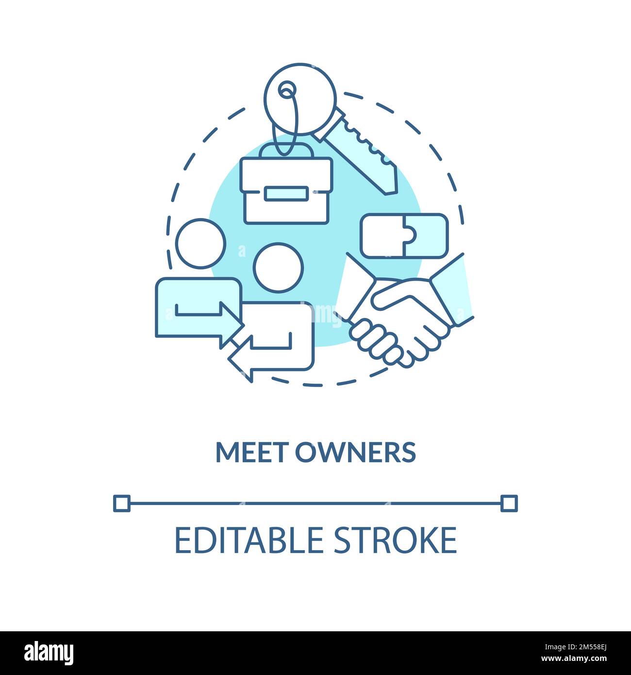 Meet owners turquoise concept icon Stock Vector Image & Art - Alamy