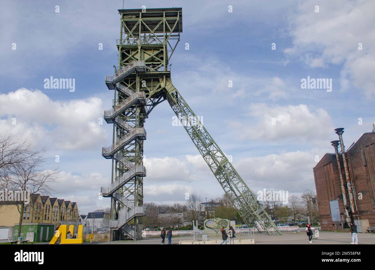 Alsdorf April 2021: Headframe of the former main shaft of the Anna mine ...