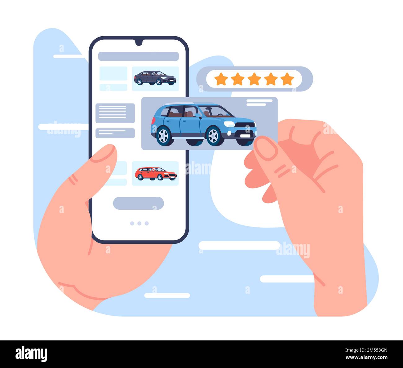 Person on mobile in car Stock Vector Images - Alamy