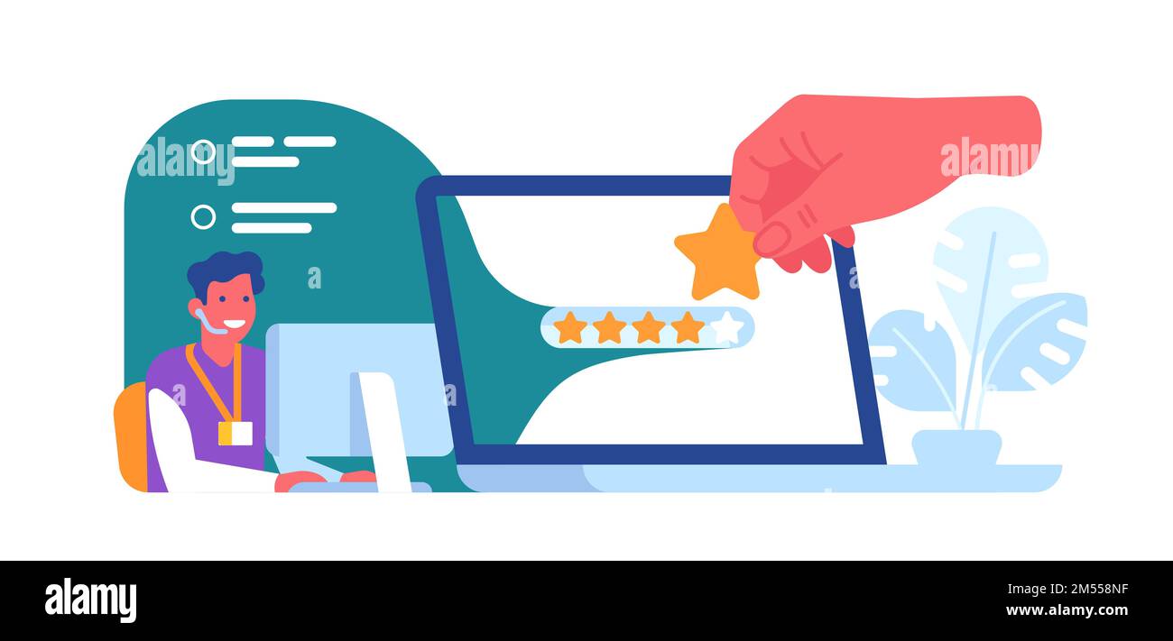 Feedback to support. Customer service evaluation. Call center operator ...
