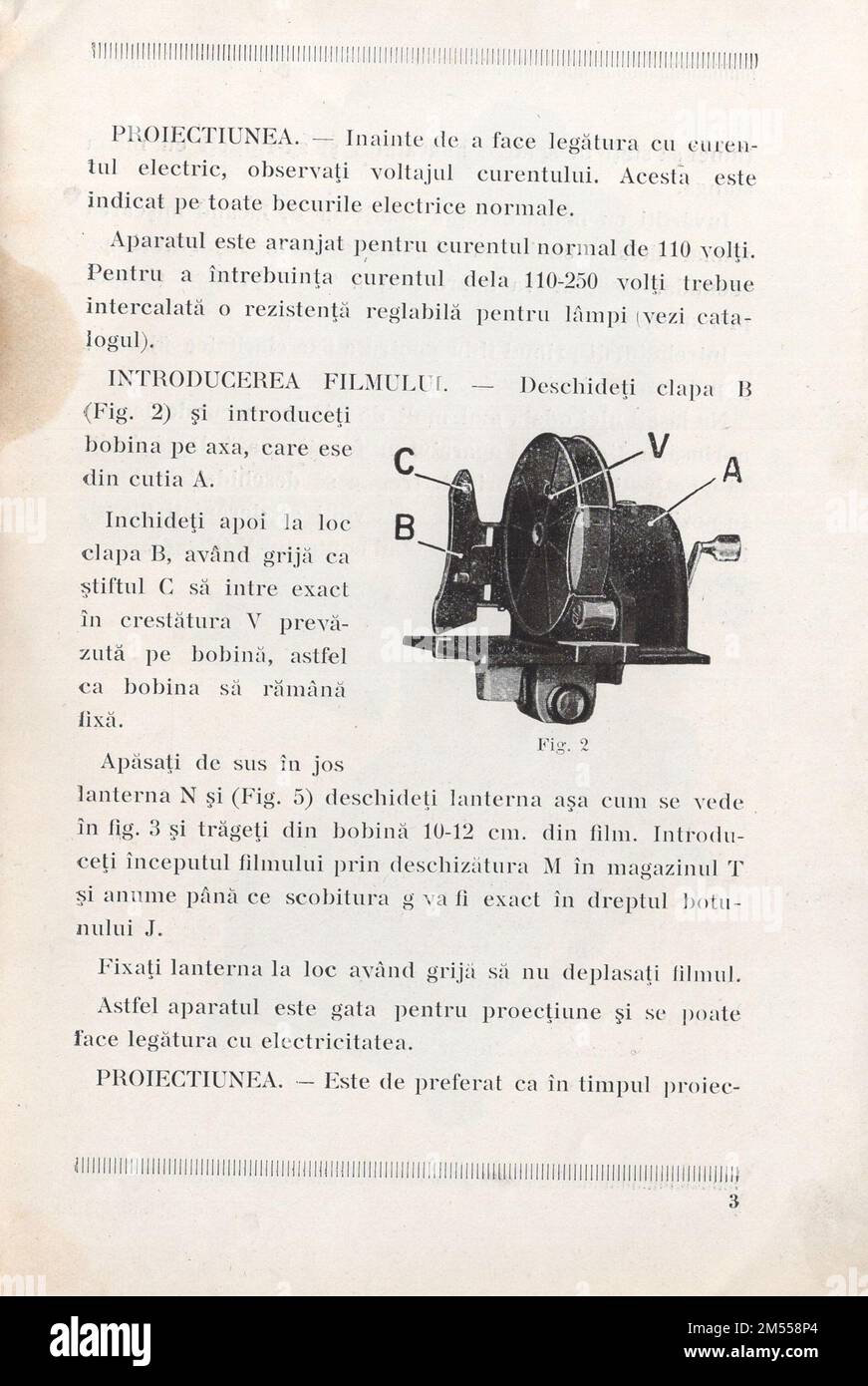 Vintage illustrated Advertising brochure French small film projector ...