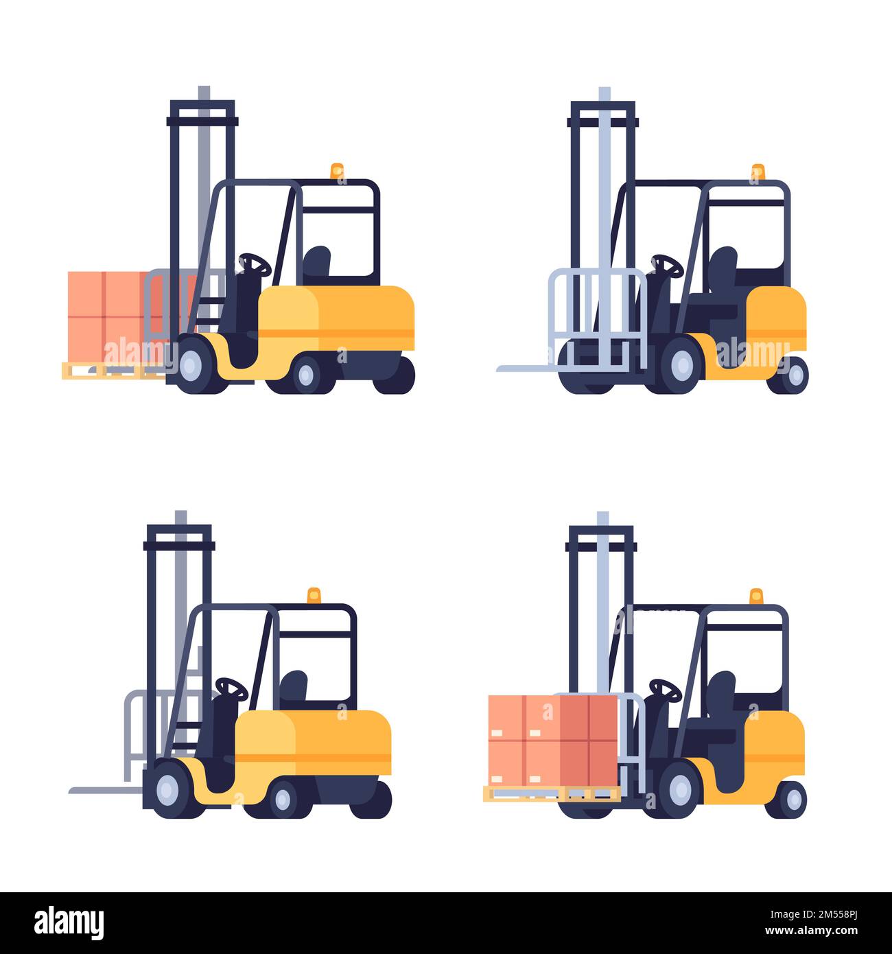 Forklift truck cargo. Industrial transport. Warehouse equipment for ...