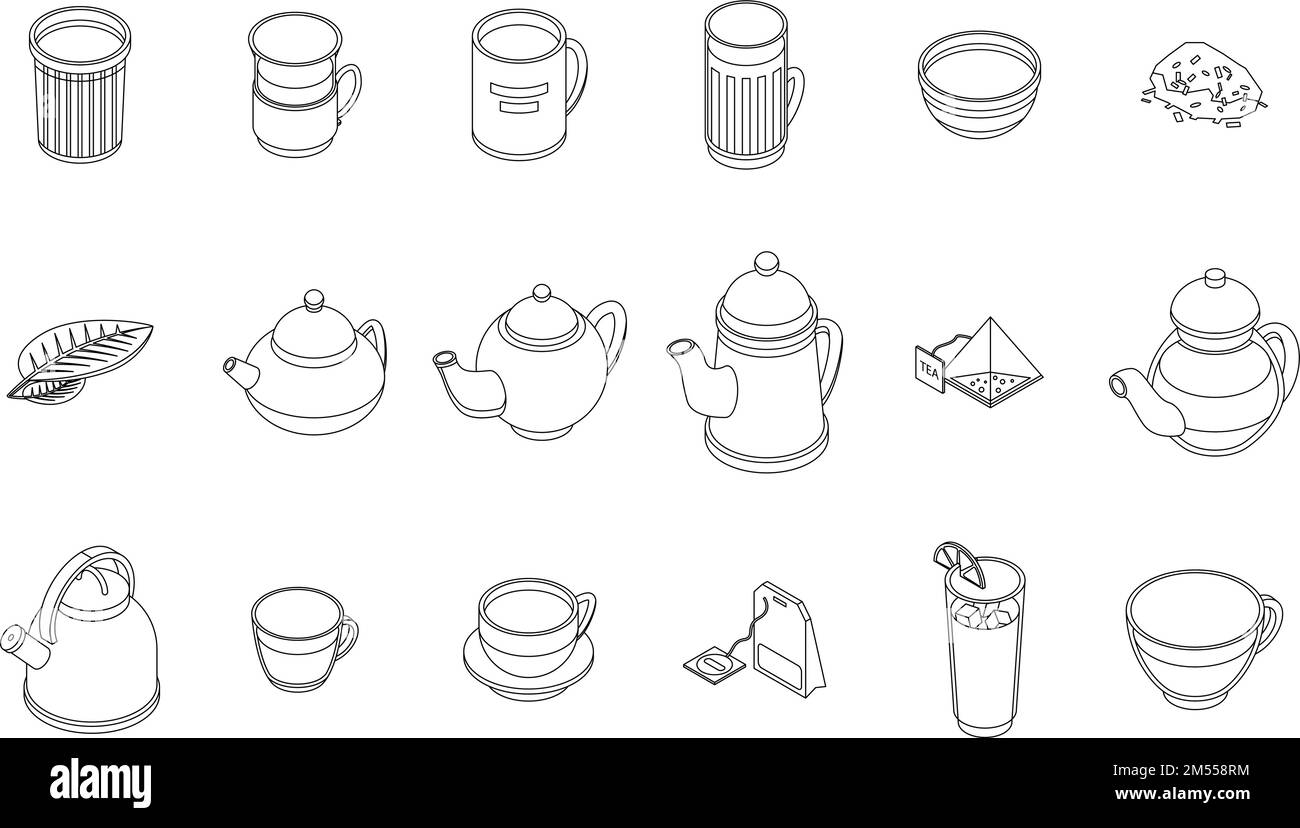 Tea icons set. Isometric set of tea vector icons for web design ... Tea icons set. Isometric set of tea vector icons for web design ...
