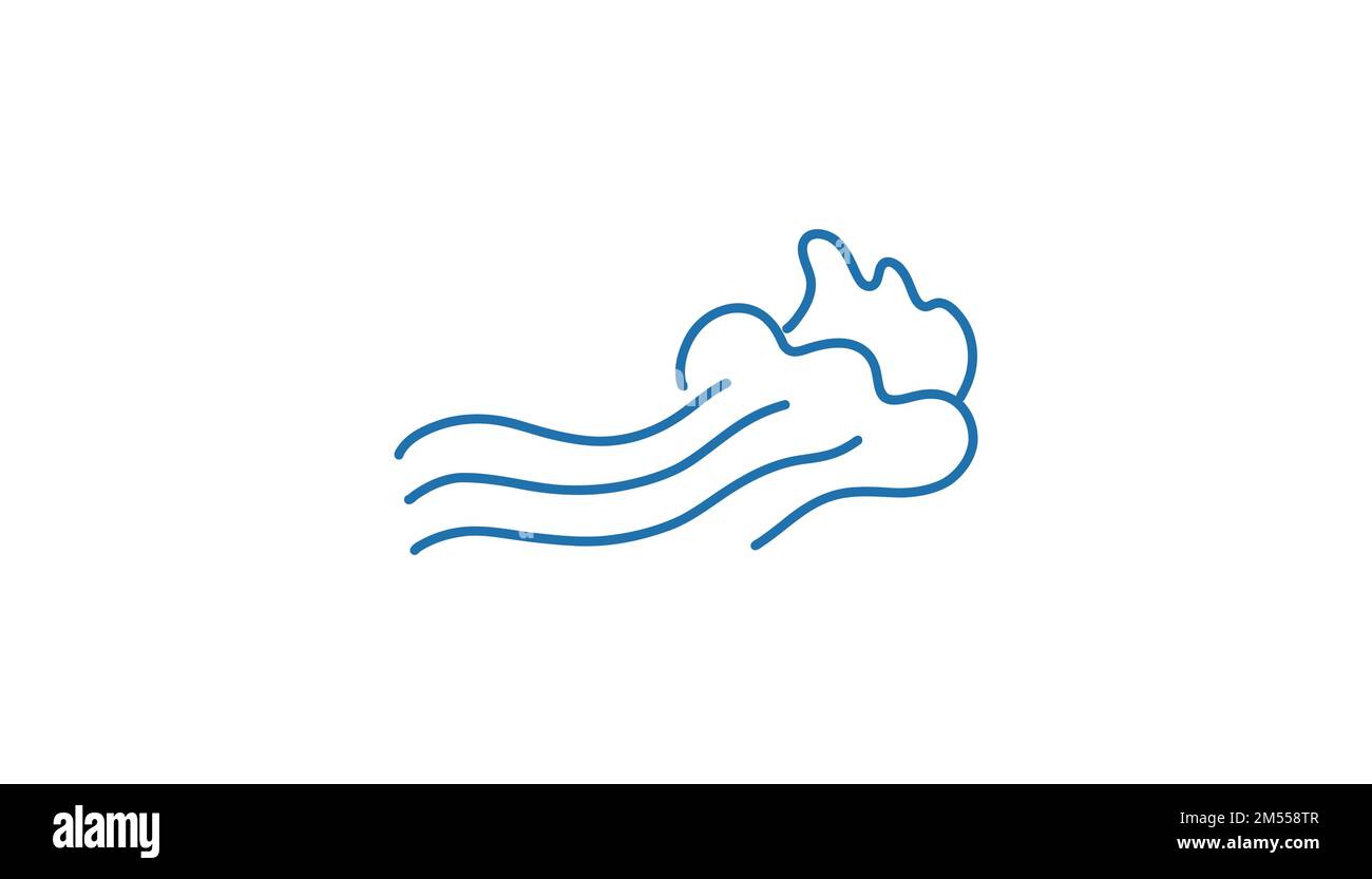 Sea wave. Doodle ocean curl waves. Vector marine outline sketch Stock ...