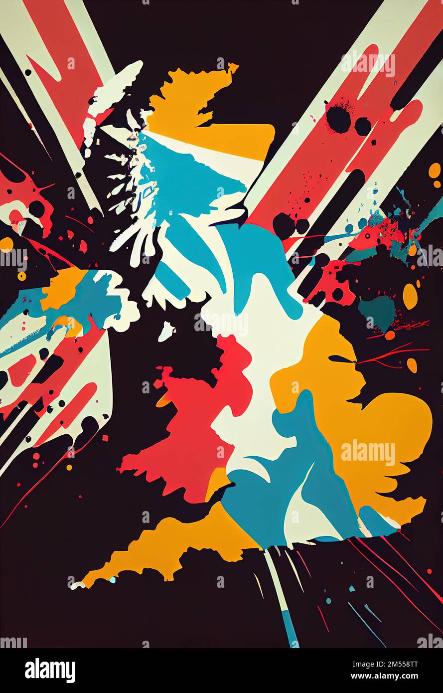 Map of uk abstract hi-res stock photography and images - Alamy