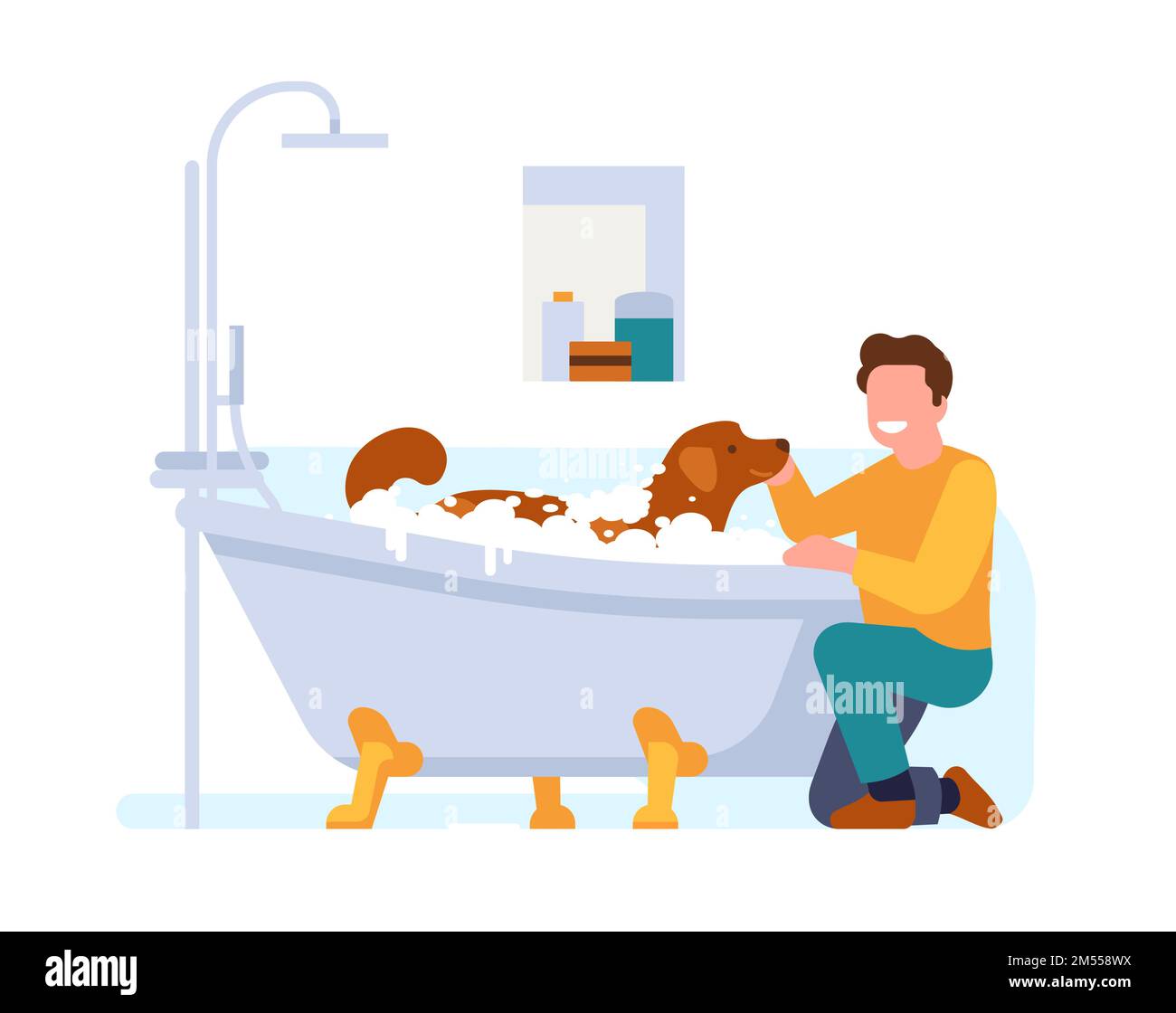 Animals bathing in water Stock Vector Images - Alamy