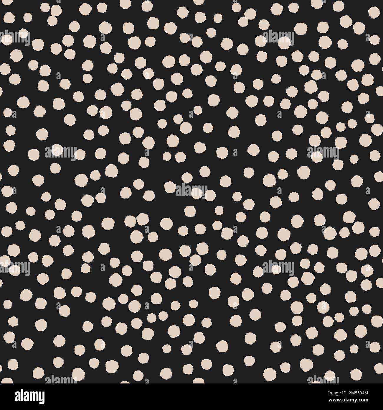 Hand drawn black polka dots seamless pattern. Irregular dotted print ...