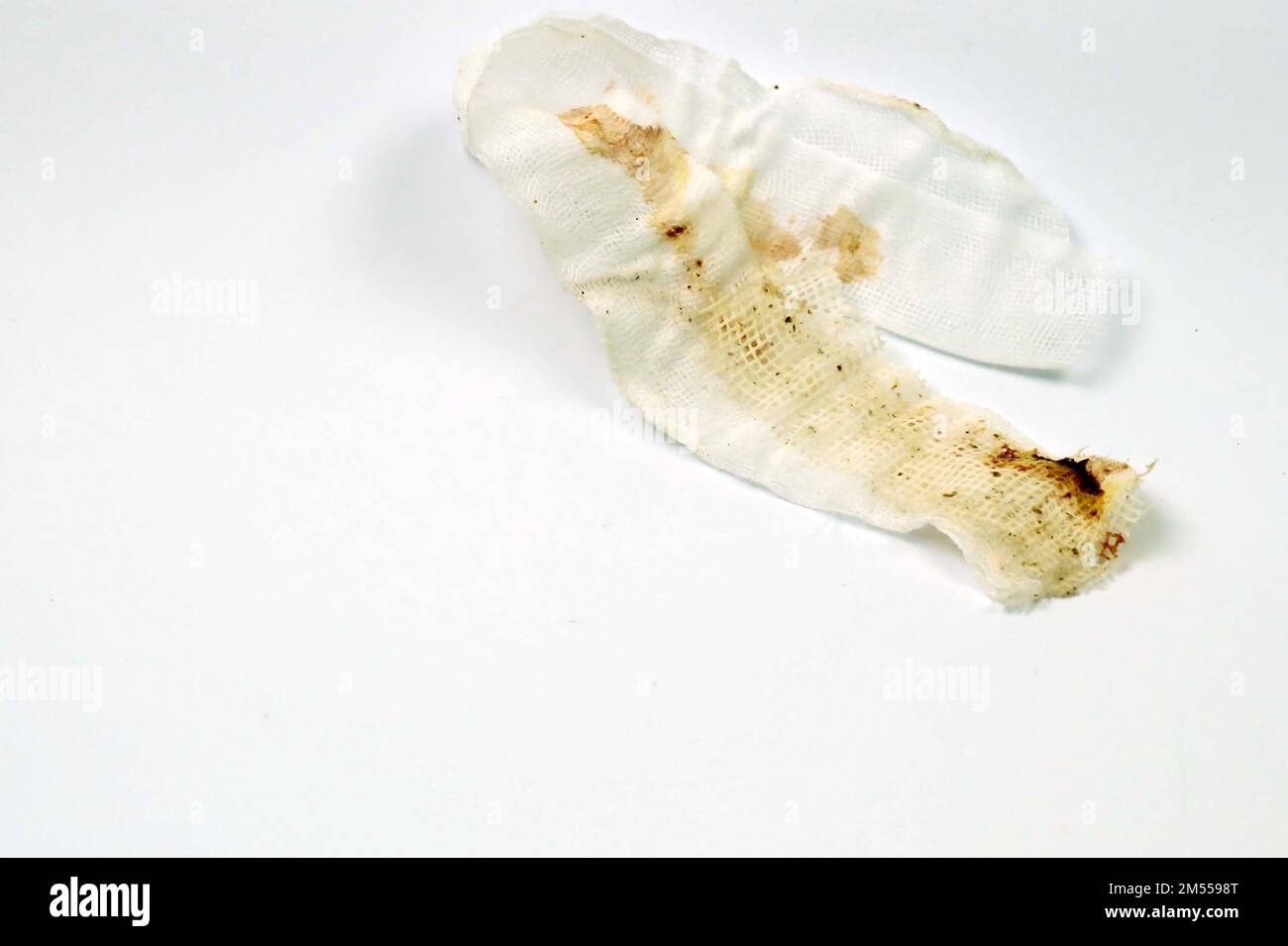 A gauze bandage with dirty a blood Stock Photo - Alamy