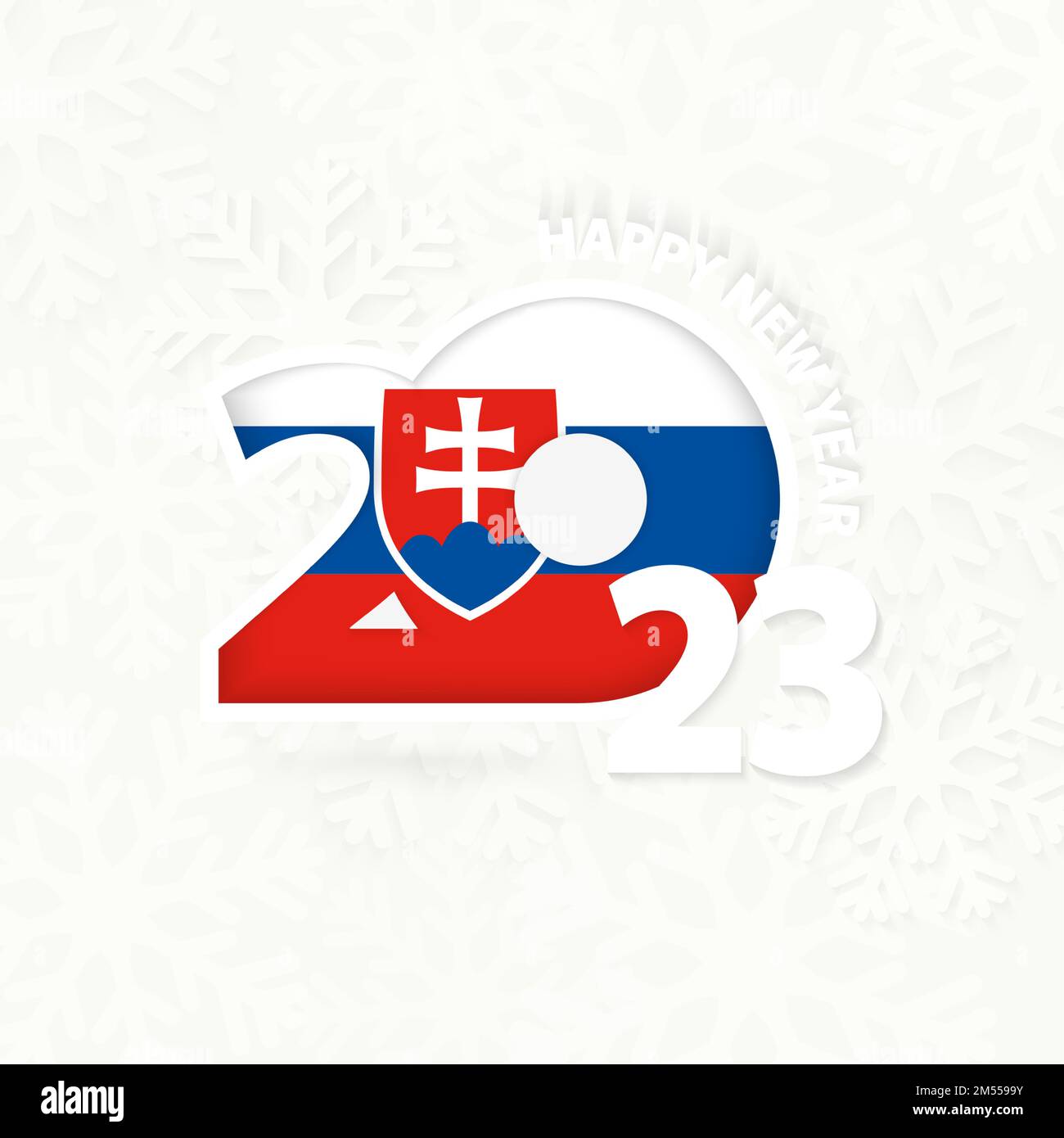 New Year 2023 for Slovakia on snowflake background. Greeting Slovakia ... New Year 2023 for Slovakia on snowflake background. Greeting Slovakia ...