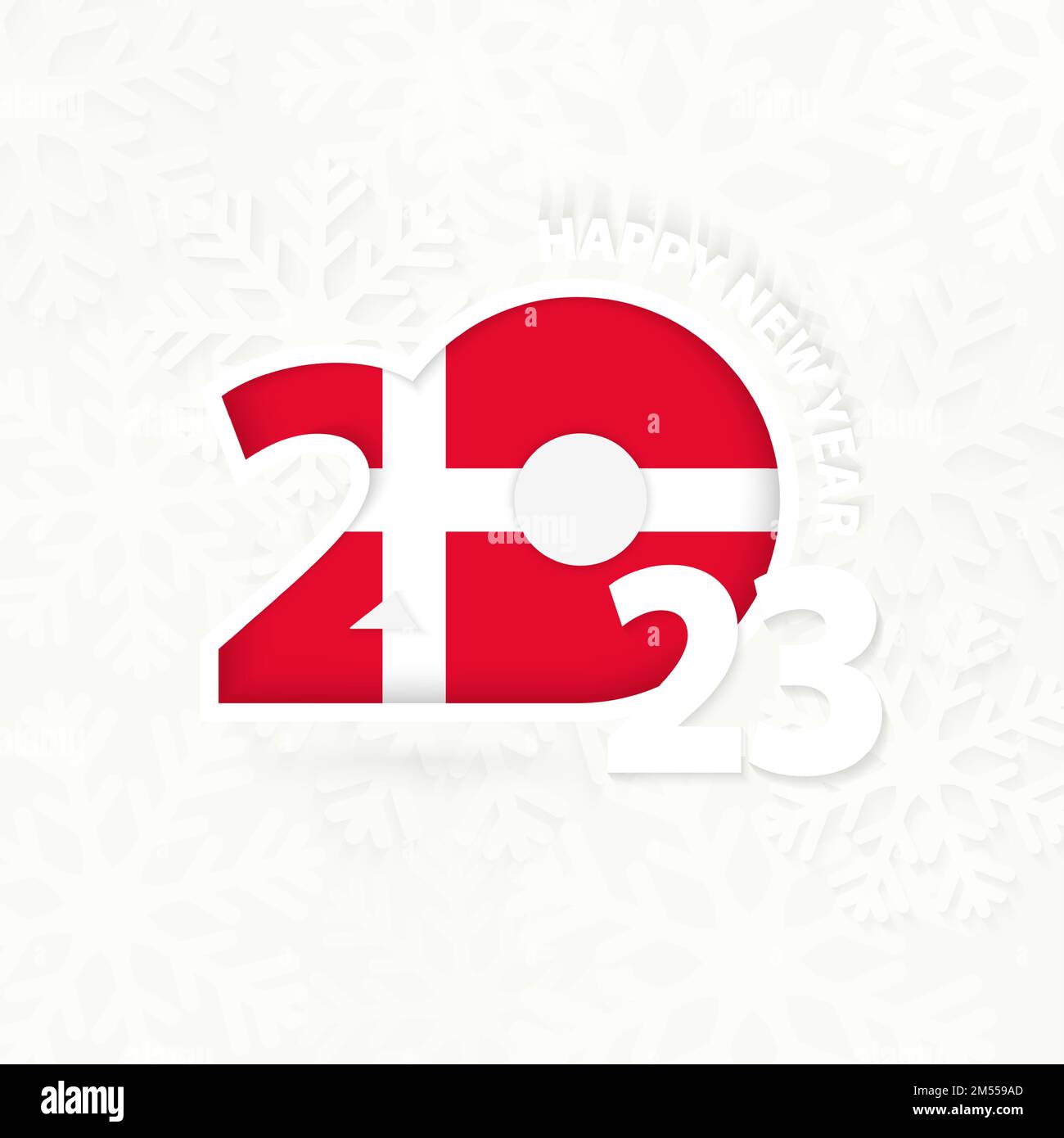 New Year 2023 for Denmark on snowflake background. Greeting Denmark ... New Year 2023 for Denmark on snowflake background. Greeting Denmark ...