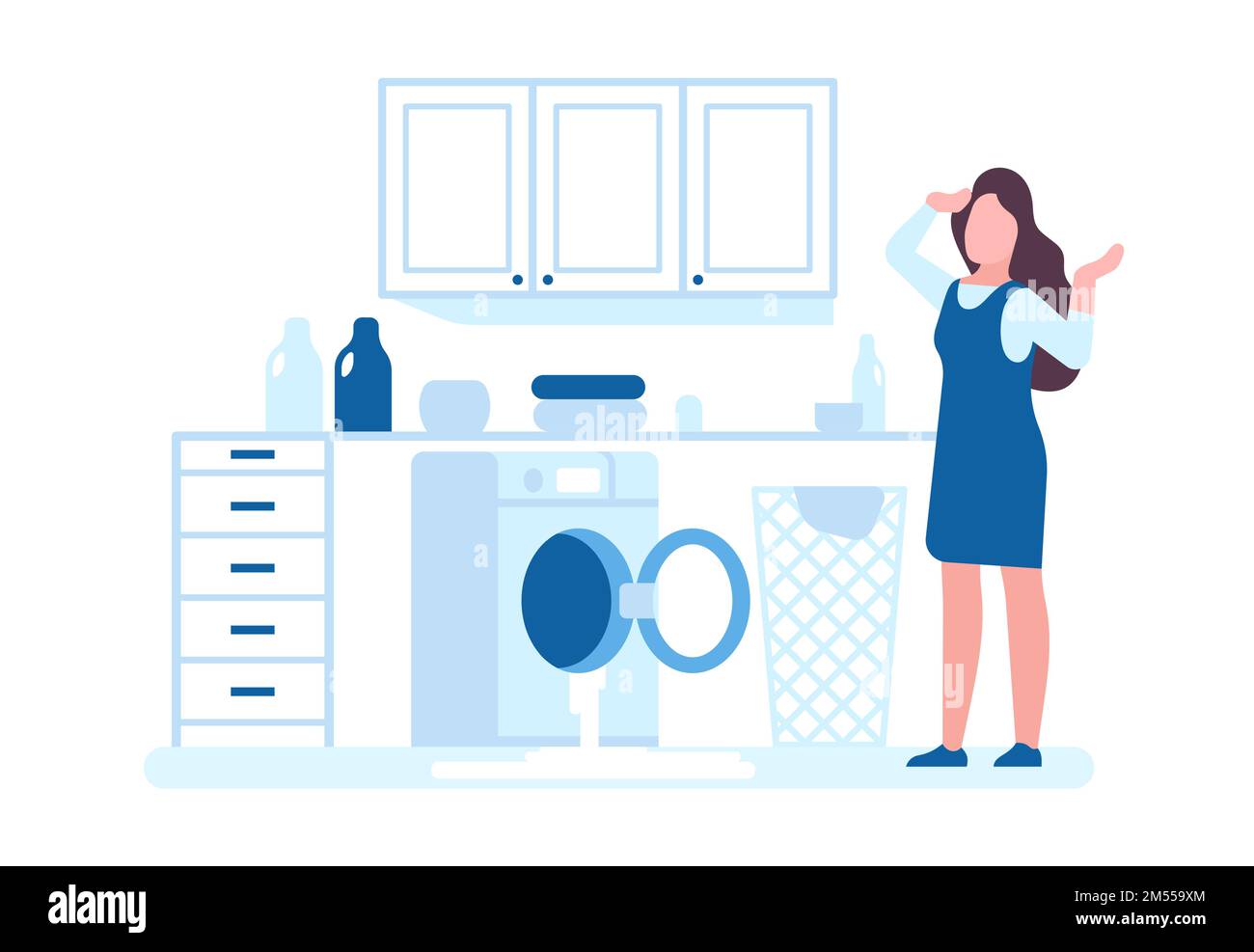 Broken washing machine woman Stock Vector Images - Alamy