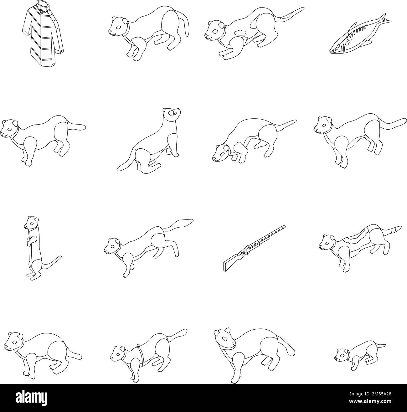 Mink Icons Set Isometric Set Of Mink Vector Icons For Web Design Isolated On White Background