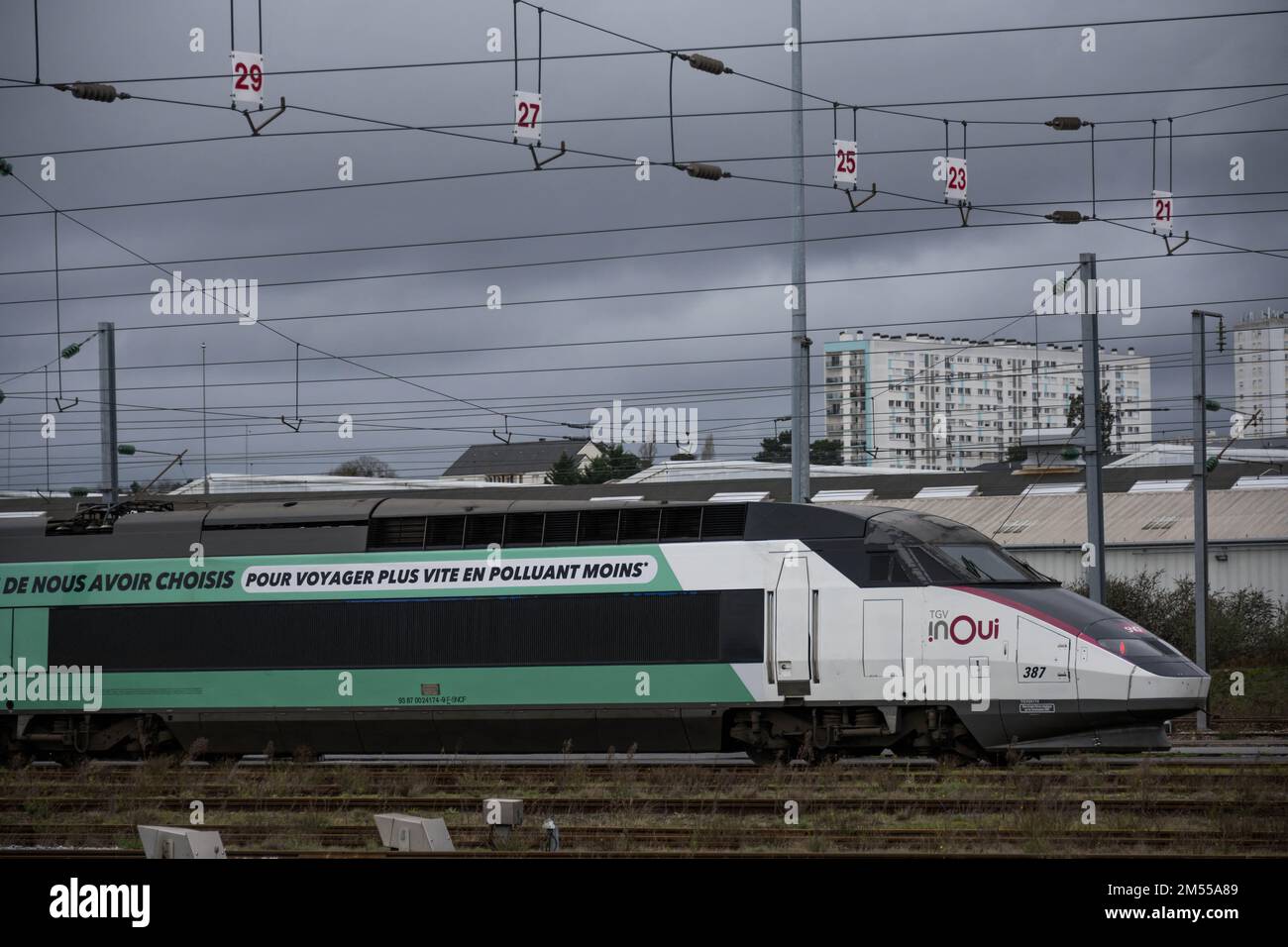 TGVs at the technicentre (site specializing in the maintenance of SNCF ...