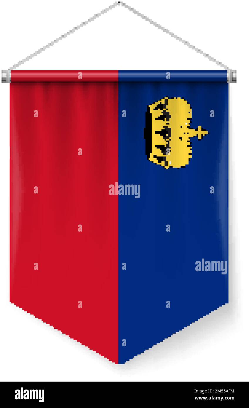 Vertical Pennant Flag of Liechtenstein as Icon on White with Shadow ...