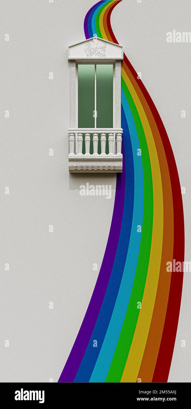 window on wall isolated on white background 3d illustration Stock Photo ...